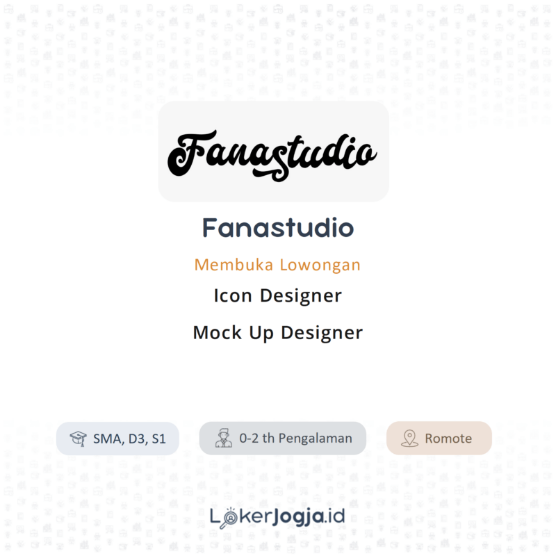 Lowongan Kerja Icon Designer - Mock Up Designer di Fanastudio ...