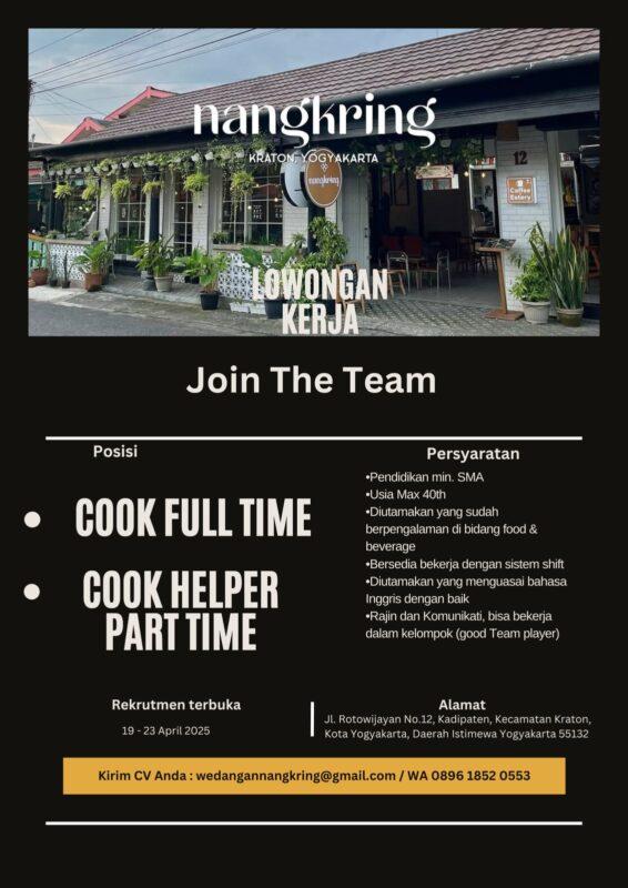 Lowongan Kerja Cook Full Time - Cool Helper Part Time di Nangkring ...