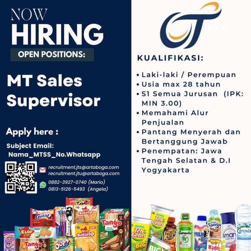 Lowongan Kerja MT Sales Supervisor - MT Supervisor Operasional - Legal Staff - Legal Supervisor ...