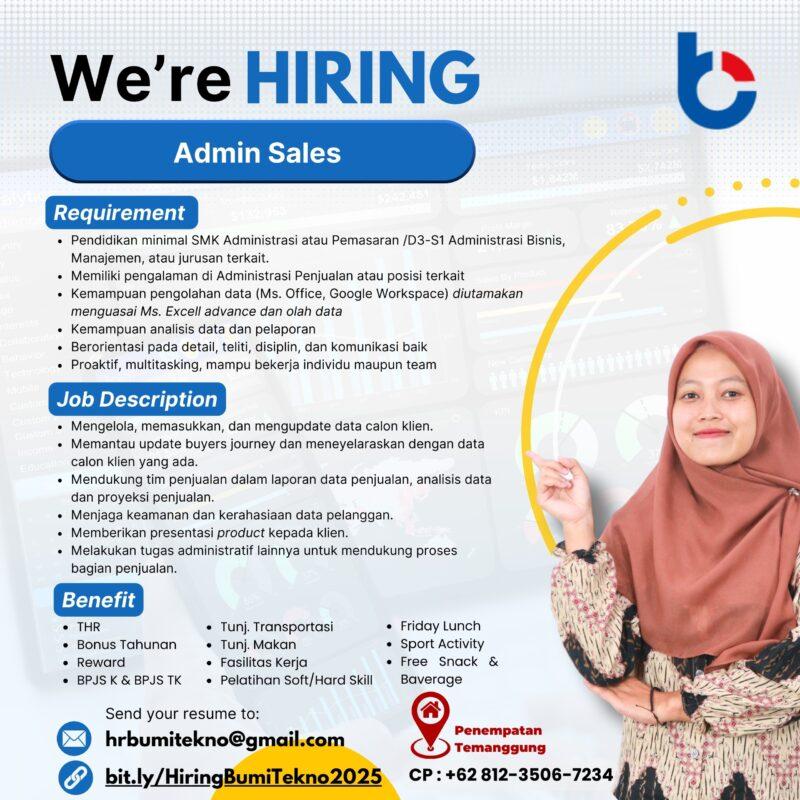 Lowongan Kerja Admin Sales - Sales Consultant - Full Stack Developer - Digital Marketing ...