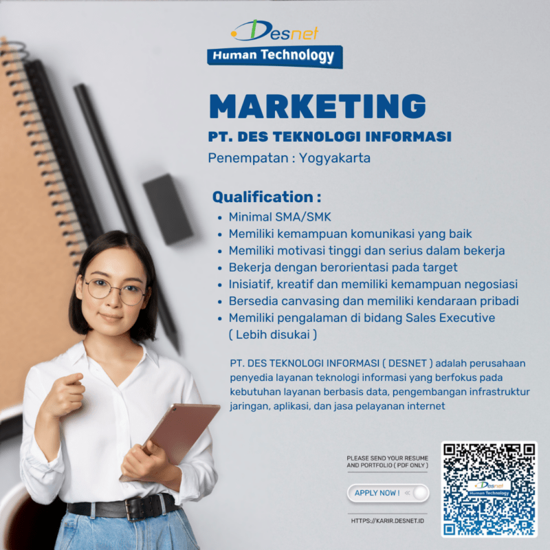 Lowongan Kerja Marketing di PT. Des Teknologi Informasi (DESNET ...