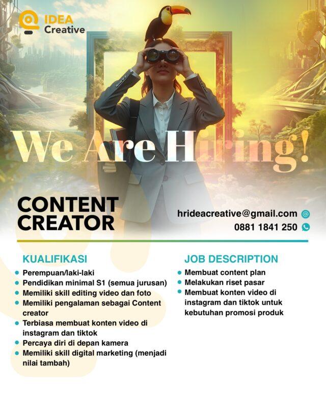 Lowongan Kerja Staff Accounting - KOL Specialist - Content Creator ...