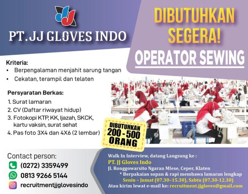 Lowongan Kerja OP. Sewing - Desainer - QC - Staff QA - Marketing ...