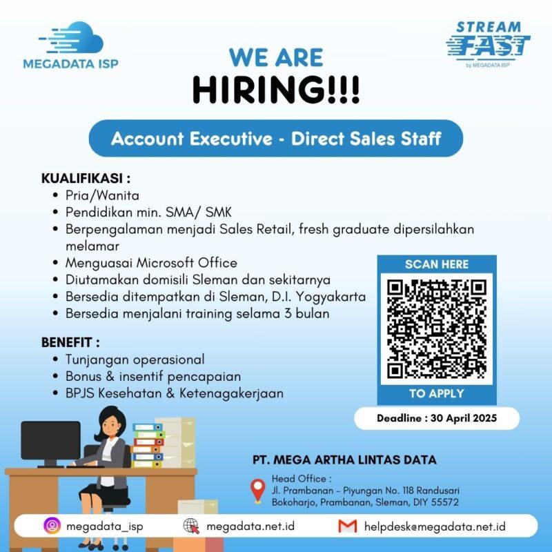 Lowongan Kerja Account Executive - Direct Sales Staff di PT. Mega Artha Lintas Data - LokerJogja.ID