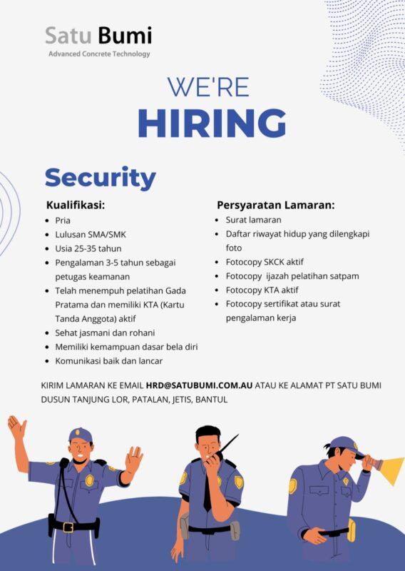 Lowongan Kerja Security di PT. Satu Bumi - LokerJogja.ID