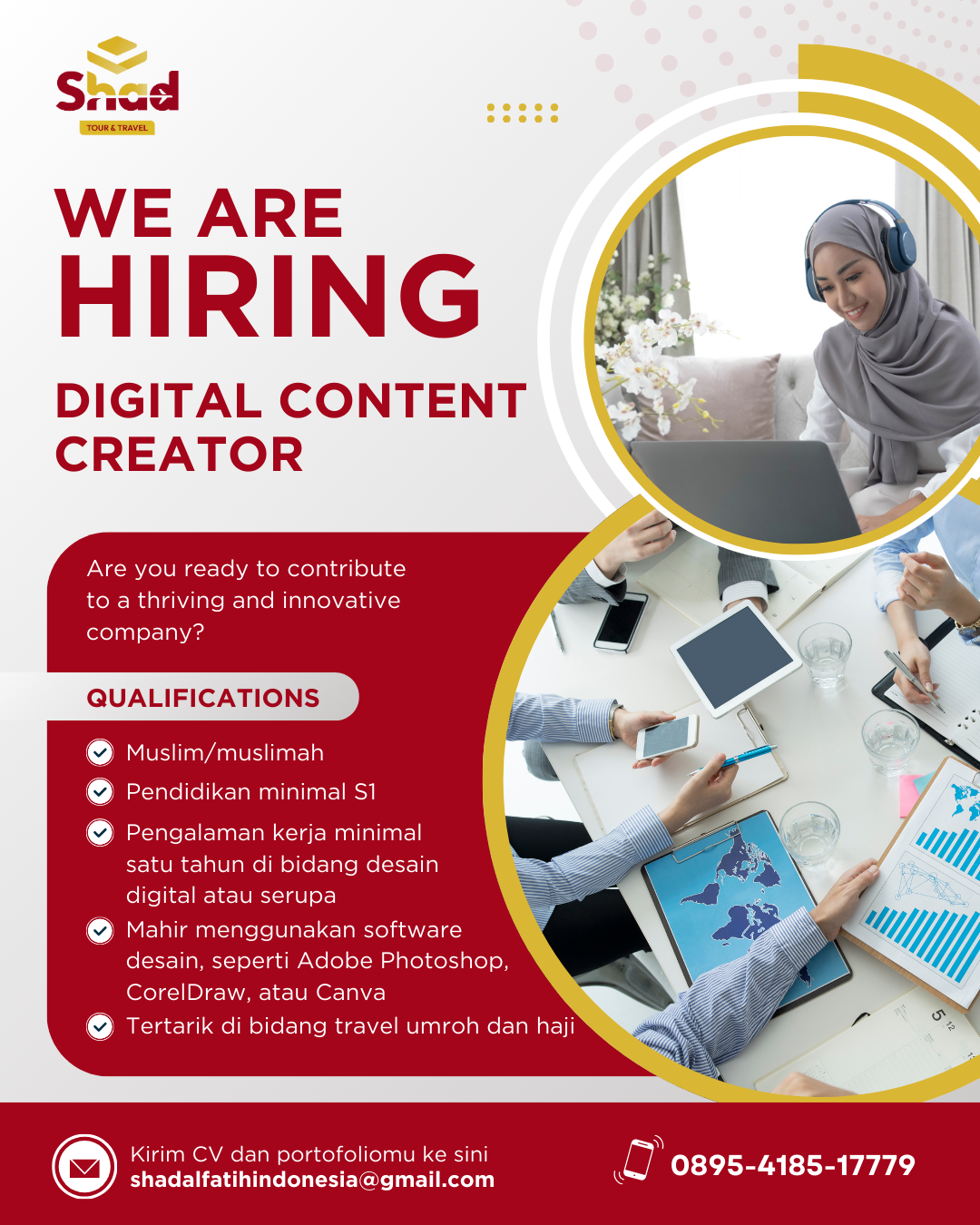 Lowongan Kerja Digital Content Creator di Shad Travel (PT. Shad Alfatih Indonesia) - LokerJogja.ID