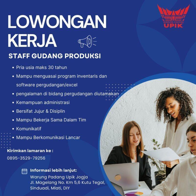 Lowongan Kerja Staff Gudang Produksi di Warung Padang Upik Jogja ...