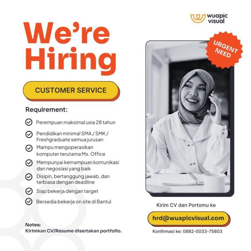 Lowongan Kerja Customer Service di Wuapic Visual - LokerJogja.ID