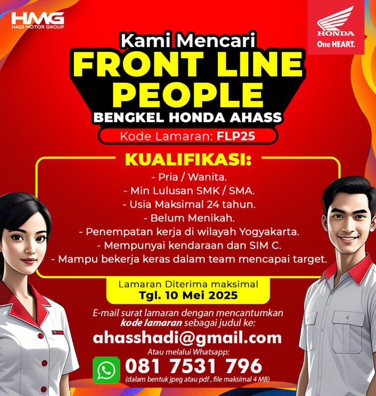 Lowongan Kerja Front Line People di Ahass Hadi Motor - LokerJogja.ID