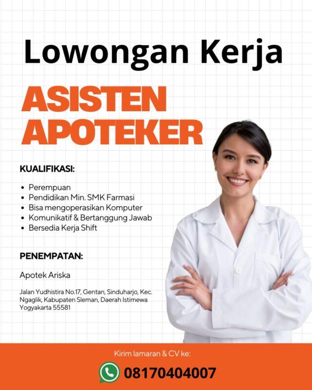 Lowongan Kerja Asisten Apoteker di Apotek Ariska - LokerJogja.ID