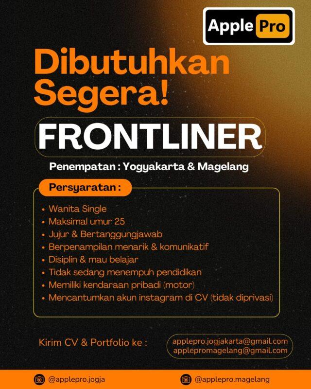 Lowongan Kerja Frontliner di Apple Pro - LokerJogja.ID
