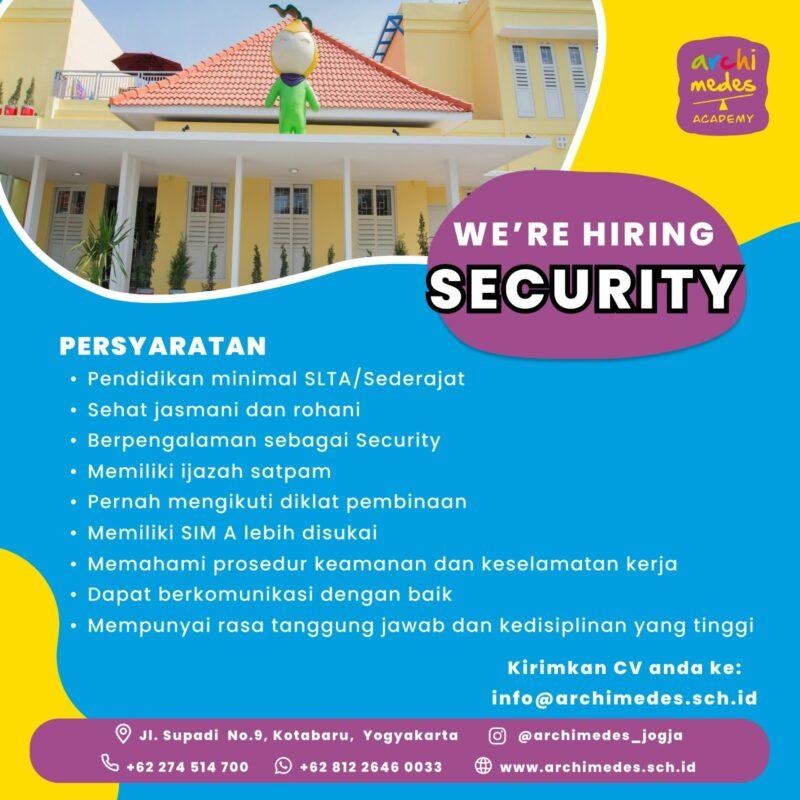 Lowongan Kerja Security di Archimedes Academy - LokerJogja.ID