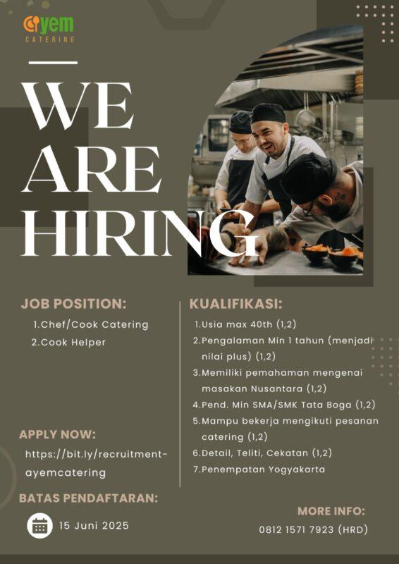 Lowongan Kerja Chef/Cook Catering - Cook Helper di Ayem Catering ...