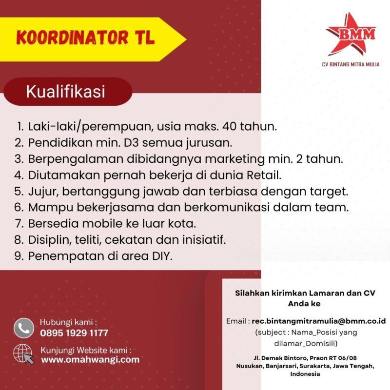 Lowongan Kerja Koordinator TL - Karyawan Toko - Team Leader - Sales ...