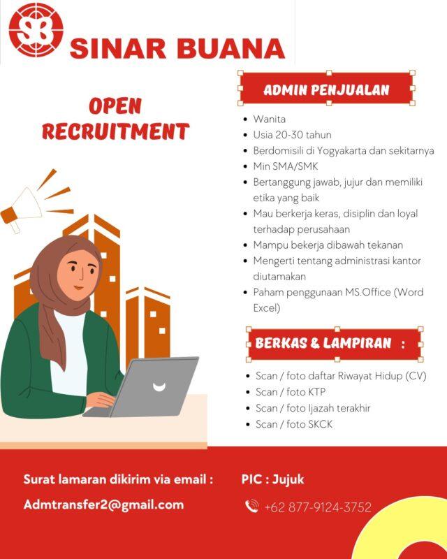 Lowongan Kerja Admin Penjualan di CV. Sinar Buana - LokerJogja.ID