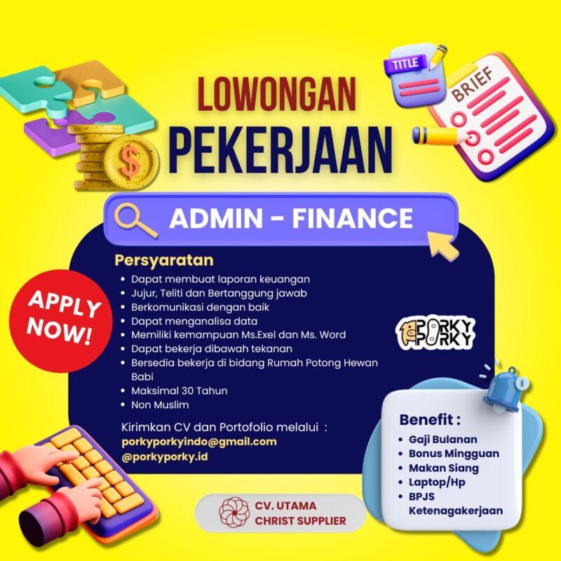 Lowongan Kerja Admin Finance - Admin Lapangan di CV. Utama Christ Supplier - LokerJogja.ID