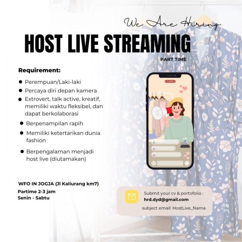 Lowongan Kerja Host Live Streaming Part Time di DYD Label - LokerJogja.ID