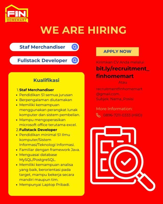 Lowongan Kerja Staf Merchandiser - Fullstack Developer di Fin Homemart ...