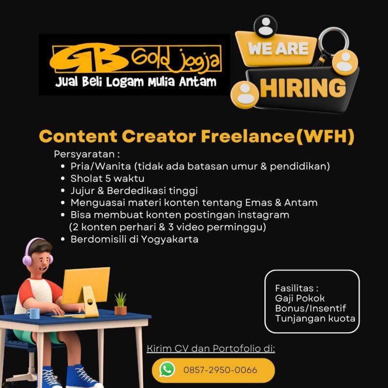 Lowongan Kerja Content Creator Freelance WFH di GB Gold Jogja ...