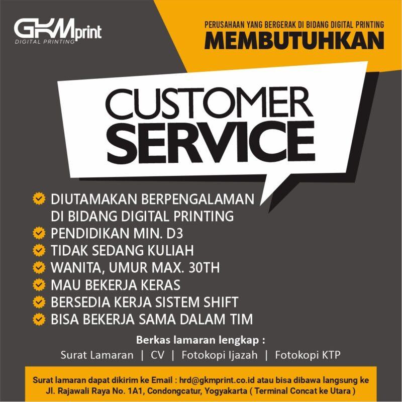Lowongan Kerja Customer Service di GKM Print - LokerJogja.ID