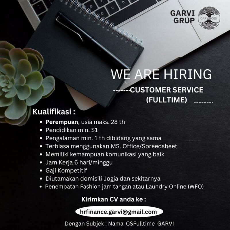 Lowongan Kerja Customer Service Full Time di Garvi Grup - LokerJogja.ID