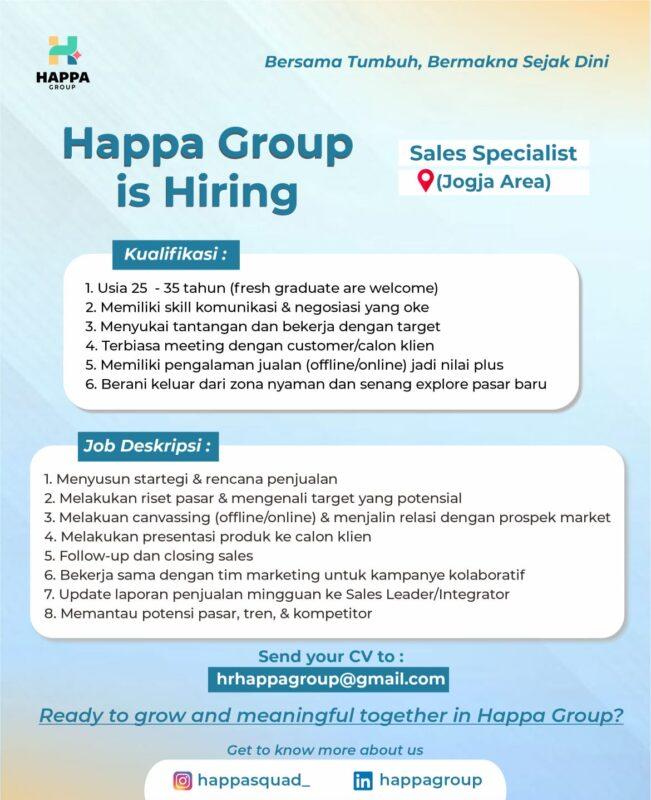 Lowongan Kerja Sales di HAPPA - LokerJogja.ID