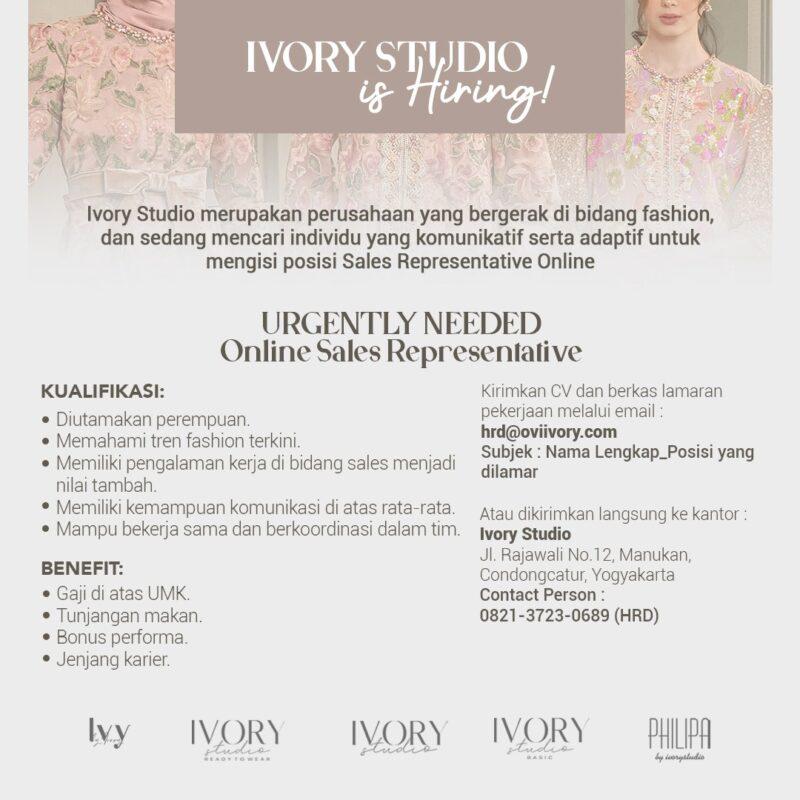 Lowongan Kerja Online Sales Representative - Pola Jahit - Dresser - Sales Representative ...