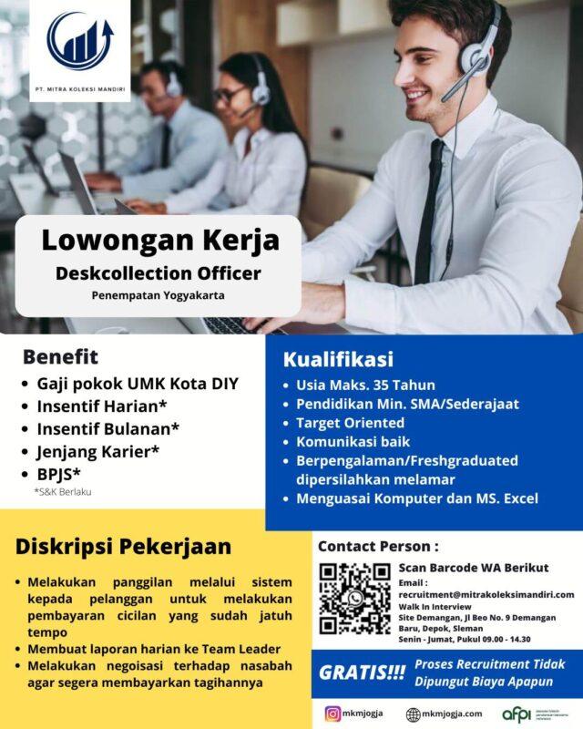 Lowongan Kerja Desk Collection Officer di PT. Mitra Koleksi Mandiri ...