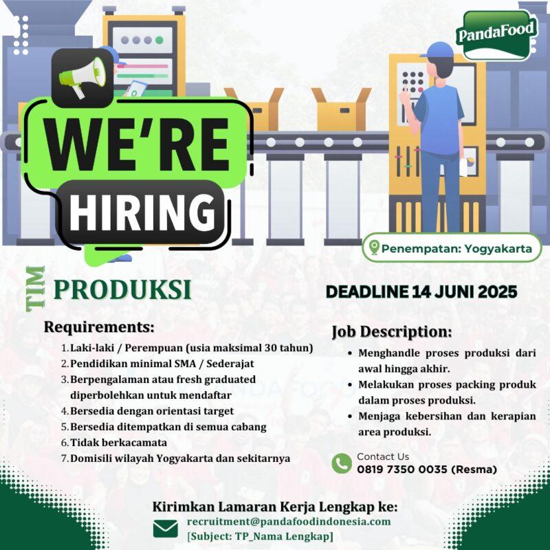 Lowongan Kerja Tim Produksi - Supervisor HRGA - Warehouse & Logistic ...