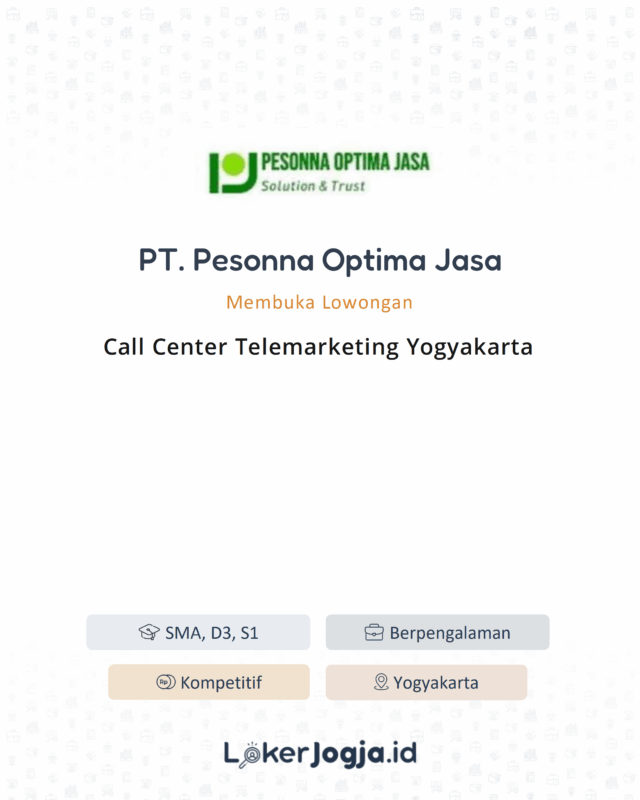 Lowongan Kerja Call Center Telemarketing Yogyakarta (Pegadaian) di PT ...