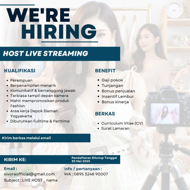 Lowongan Kerja Host Live Streaming di Sivora Official - LokerJogja.ID