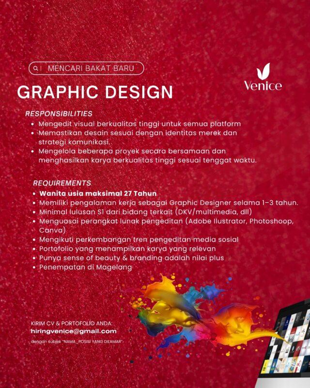 Lowongan Kerja Graphic Design - Video Editor - Sosmed Specialist - Videographer di Venice ...