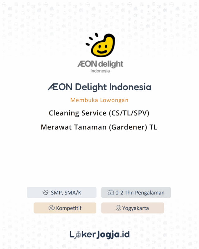 Lowongan Kerja Cleaning Service (CS/TL/SPV) - Merawat Tanaman (Gardener ...