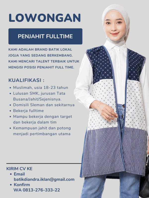 Lowongan Kerja Penjahit di Batik Diandra - LokerJogja.ID