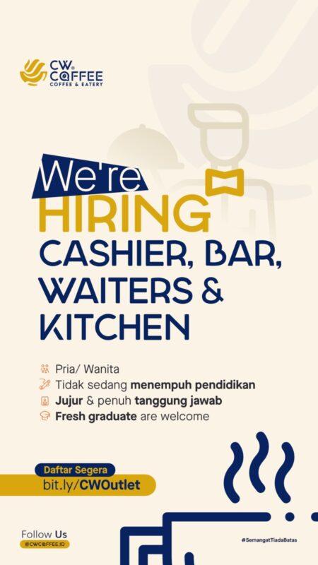 Lowongan Kerja Cashier - Bar - Waitres - Kitchen di CW Coffee Indonesia ...