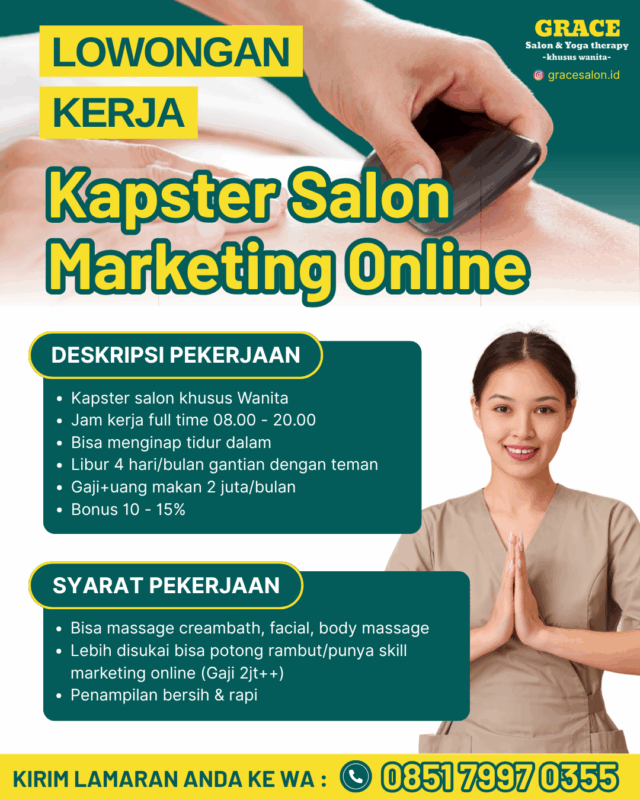 Lowongan Kerja Kapster Salon - Marketing Online di Grace - LokerJogja.ID