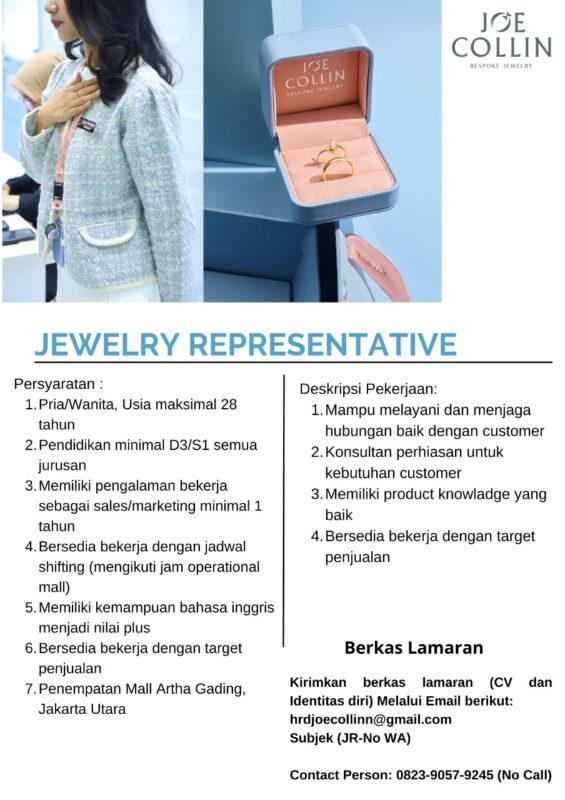 Lowongan Kerja Jewelry Representative di Joe Collin - LokerJogja.ID