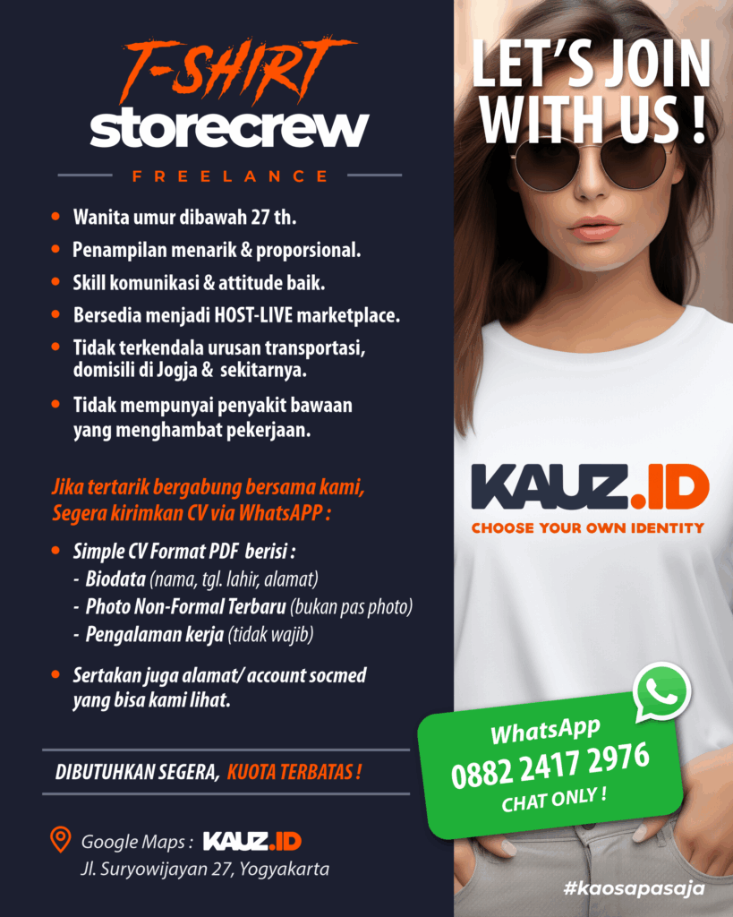 Lowongan Kerja Storecrew Freelance di Kauz.id - LokerJogja.ID