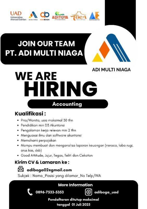 Lowongan Kerja Accounting di PT. Adi Multi Niaga - LokerJogja.ID