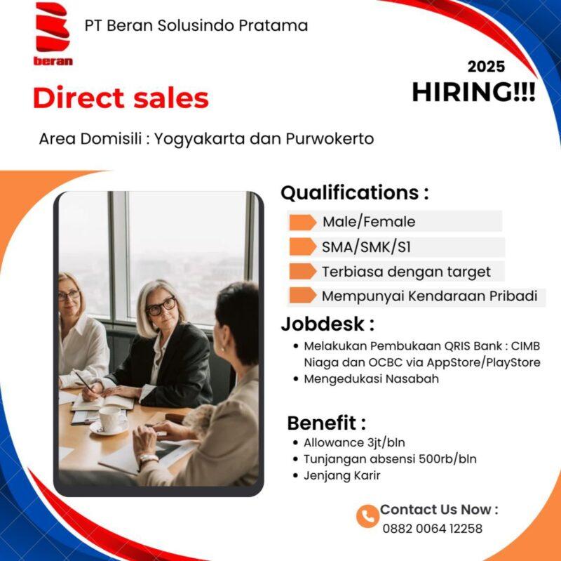 Lowongan Kerja Direct Sales di PT. Beran Solusindo Pratama - LokerJogja.ID