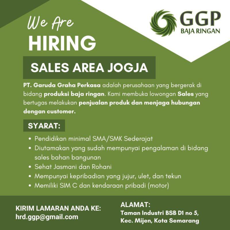 Lowongan Kerja Sales Area Jogja di PT. Garuda Graha Perkasa - LokerJogja.ID