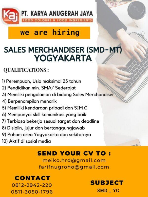 Lowongan Kerja Sales Merchandiser (SMD MT) Yogyakarta - Admin Logistik ...