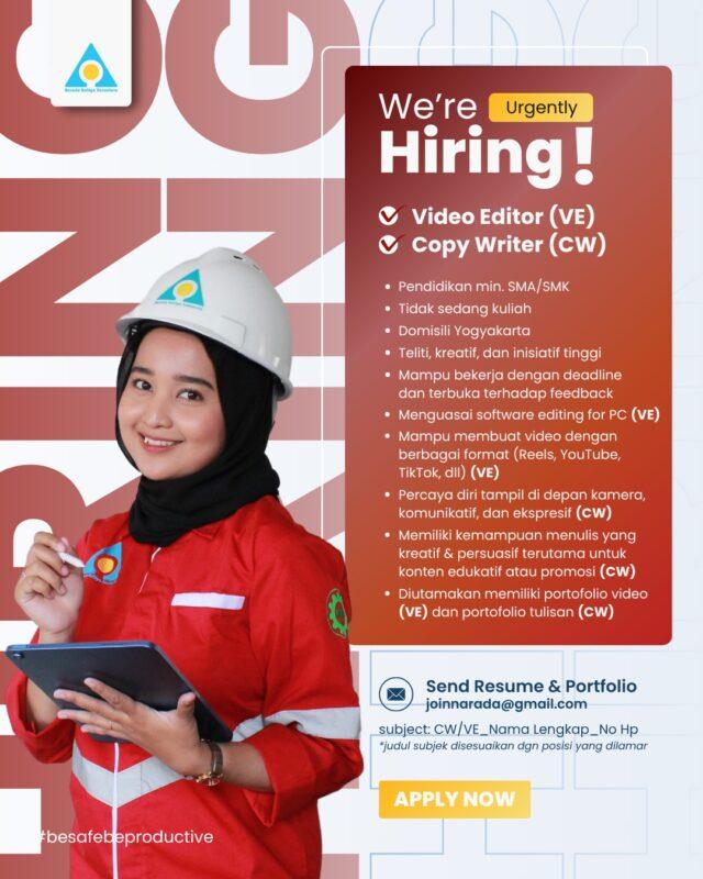 Lowongan Kerja Video Editor - Copy Writer - Marketing di PT. Narada Katiga Indonesia - LokerJogja.ID