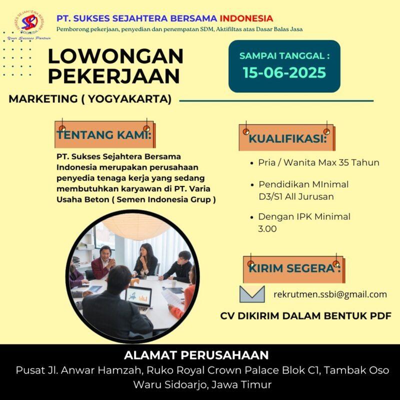 Lowongan Kerja Marketing di PT. Sukses Sejahtera Bersama Indonesia ...