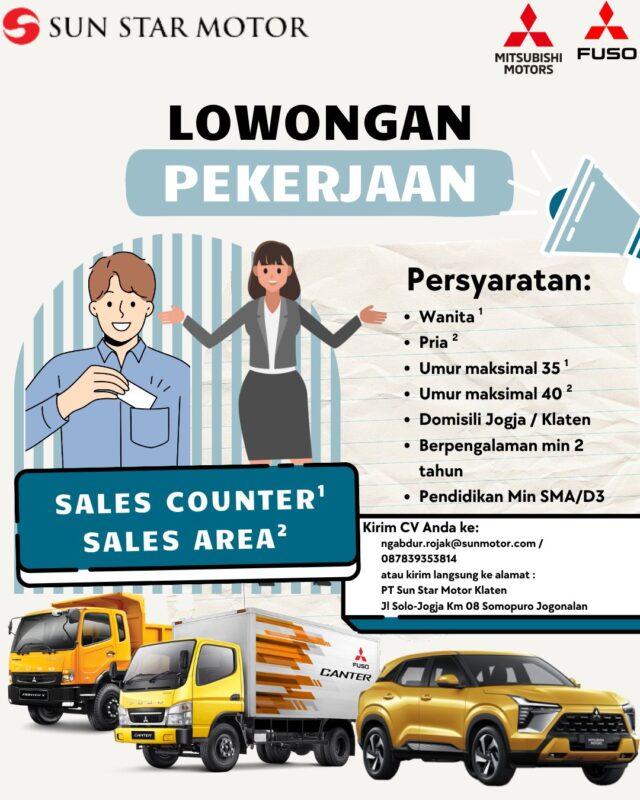 Lowongan Kerja Sales Counter - Sales Area di PT. Sun Star Motor ...