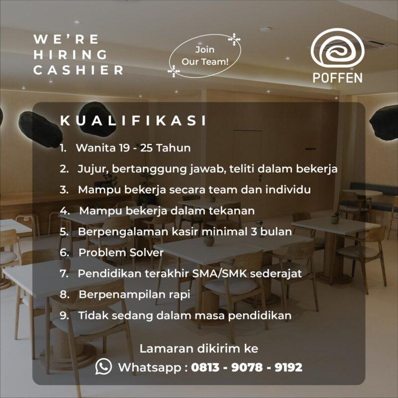Lowongan Kerja Cashier di Poffen - LokerJogja.ID