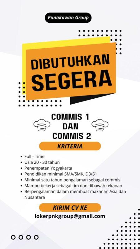 Lowongan Kerja Commis 1 - Commis 2 - Crew Outlet - Kasir di Punakawan Group - LokerJogja.ID