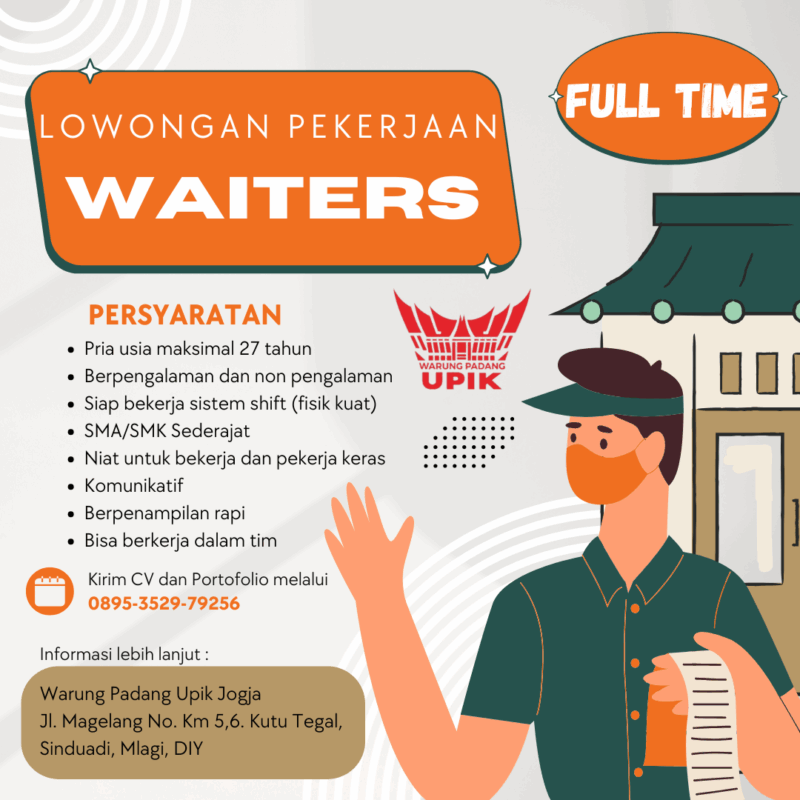 Lowongan Kerja Waiters Full Time - Waiters Part Time - Cook Helper di ...