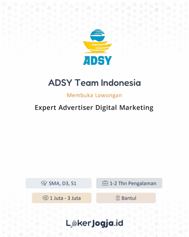 Lowongan Kerja Expert Advertiser Digital Marketing di ADSY Team ...