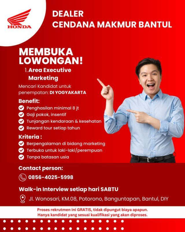 Lowongan Kerja Area Executive - Marketing di Anugerah Group (Dealer ...
